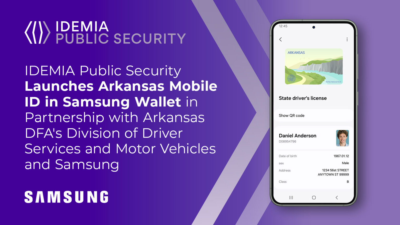 IDEMIA Public Security Launches Arkansas Mobile ID in Samsung Wallet in Partnership with ...
